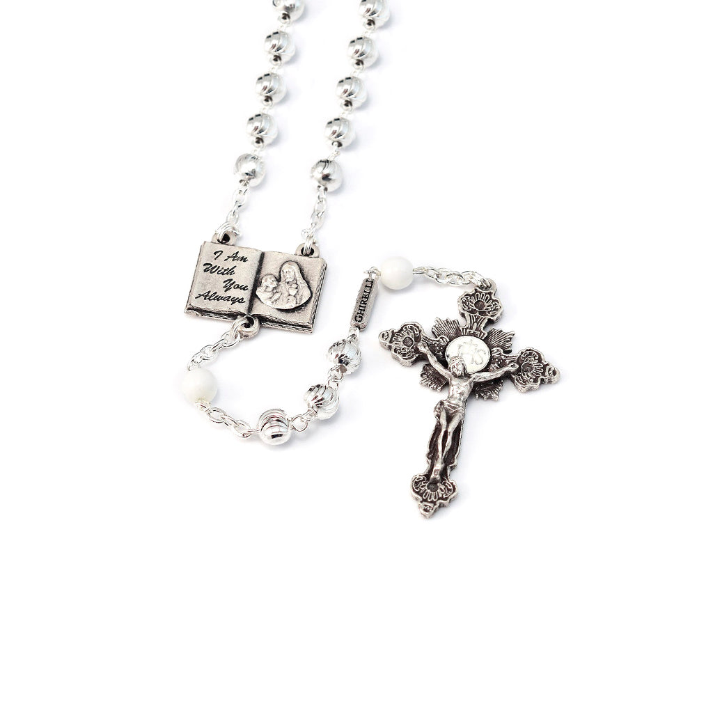 GHIRELLI - HOLY COMMUNION BOOK OF LIFE METAL ROSARY – THE RED DOOR